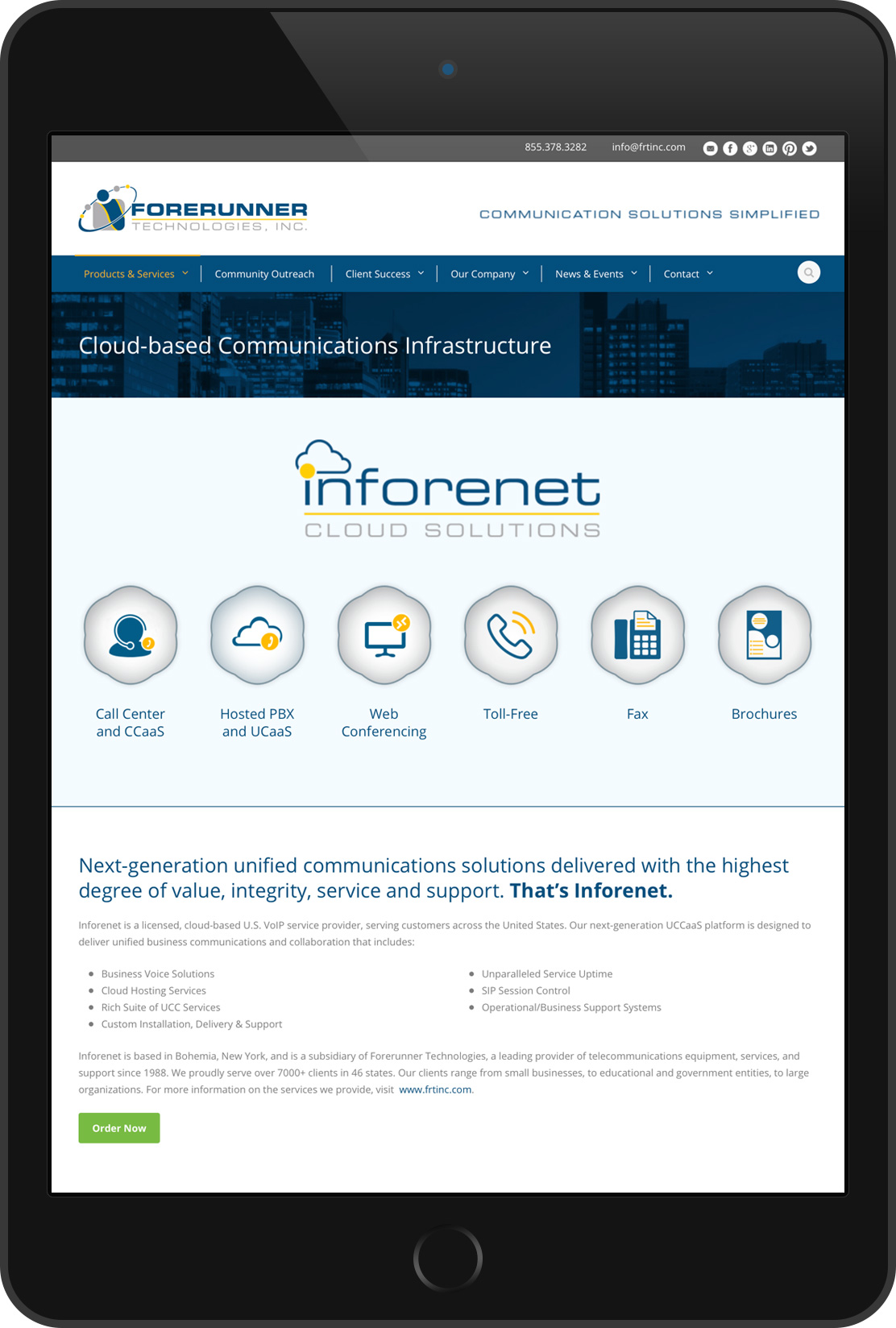 Forerunner Technologies website, collateral, brand design and printing ...
